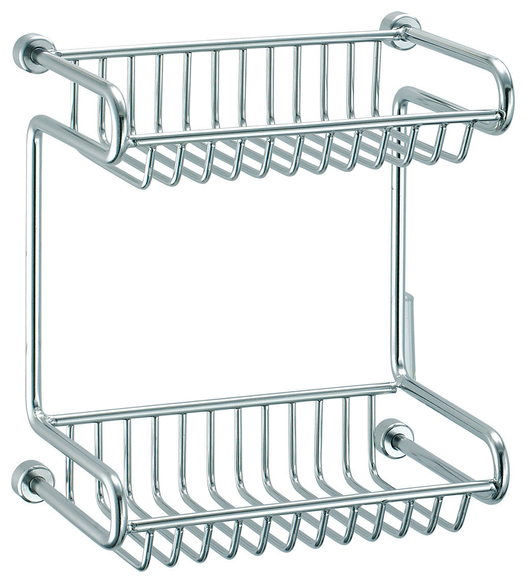 Tivoli Stainless Steel Bathroom Wall-Hung Double-Tier Wire Basket ...