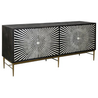 Tally Wood and Iron Black Server - Midcentury - Buffets And Sideboards ...