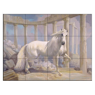 Tile Mural, Zeus Ruler Of Gods by Carolyne Hawley, 24" x 18" (12 Tiles ...