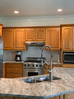 Honey oak and Coretec Nantucket Oak