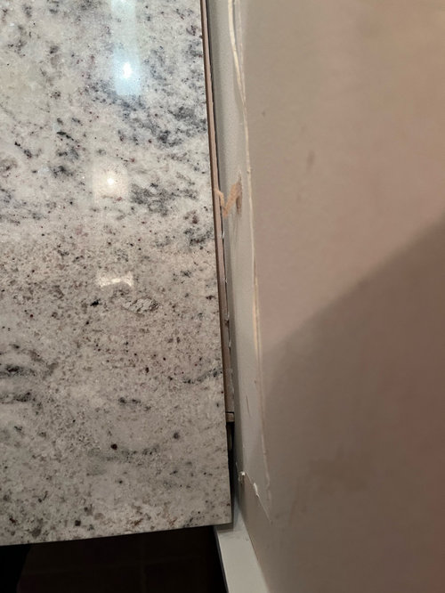 Granite countertop not square with the wall
