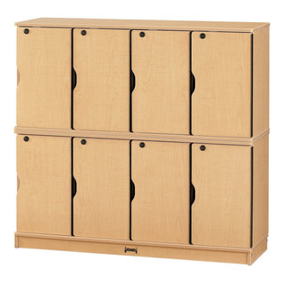 MapleWave Stacking Lockable Lockers - Double Stack - Transitional ...