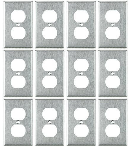 Sunlite E211/S 1 Gang Duplex Receptacle Plate, Pack of 12 ...