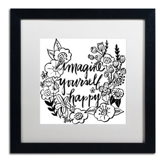 Elizabeth Caldwell 'Imagine Yourself Happy' Art, 16"x 16 ...
