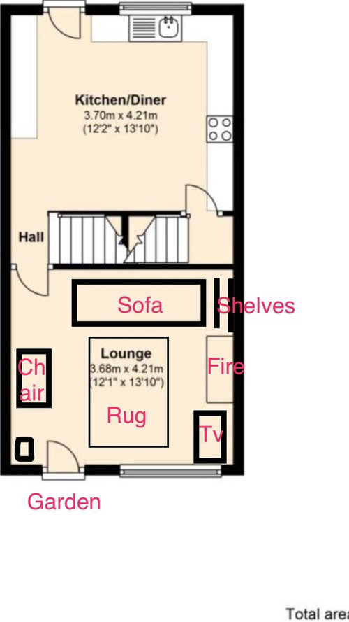 Small living room layout. | Houzz UK