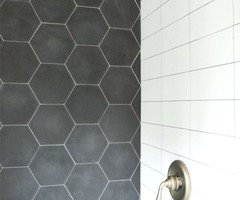 Grout color for dark gray hex floor | Houzz Forum