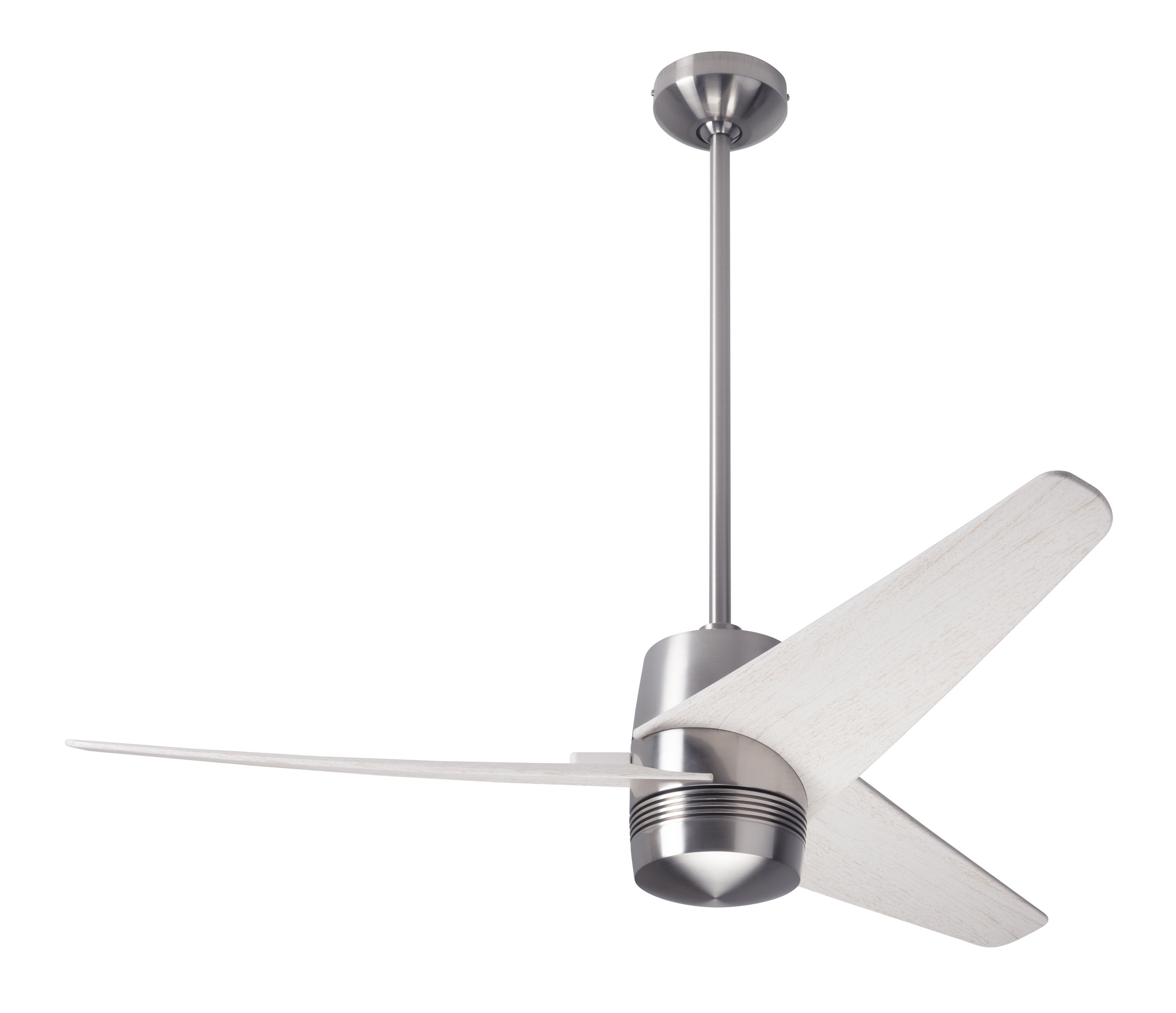 Velo DC Fan, Bright Nickel Finish, 48" Whitewash Blades, No Light ...