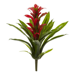 15" Bromeliad Artificial Flower, Set of 4 - Tropical - Artificial ...