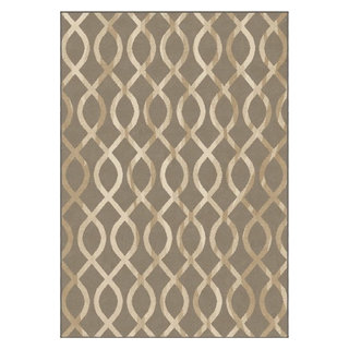 Orian Rugs, Trendy Colors Trellis Geo Loop Taupe, Area Rug, 5'3"x7'6 ...