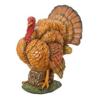 9.5"H Thanksgiving Resin Turkey Table Decor - Traditional - Holiday ...