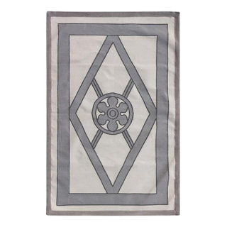 Geometric Handwoven Cotton Rug | Andrew Martin Grove, Medium ...