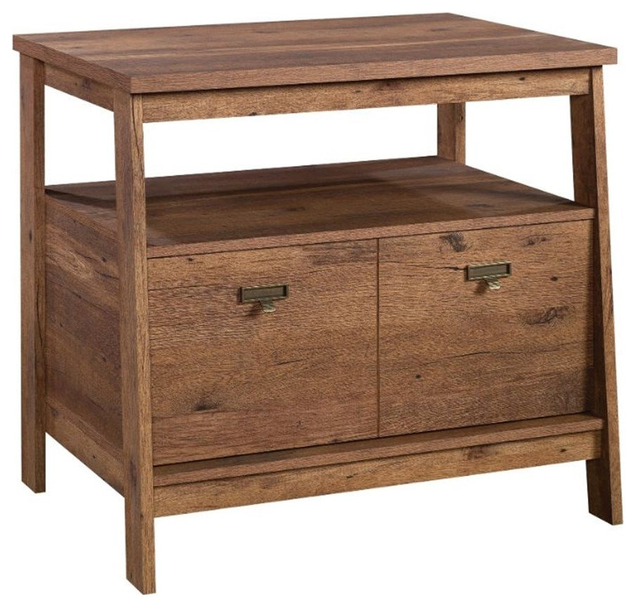 Pemberly Row Engineered Wood Lateral File Cabinet in Vintage Oak Finish ...