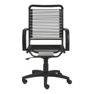 43" All Black Round Bungee Cord High Back Office Chair - Contemporary ...