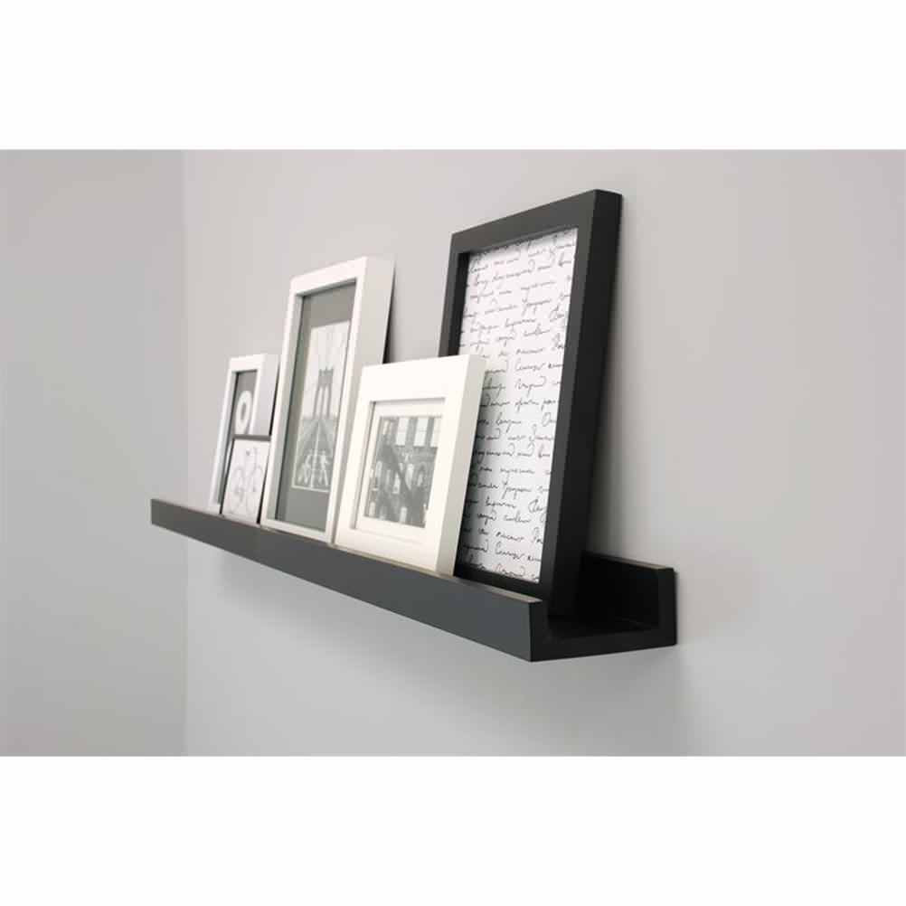 kieragrace KG Modern Edge Frame Ledge Set of 2 Black Engineered Wood ...