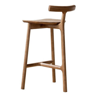 Nordic-Styled Bar High Stool Made of Solid Wood, H23.6" - Midcentury ...