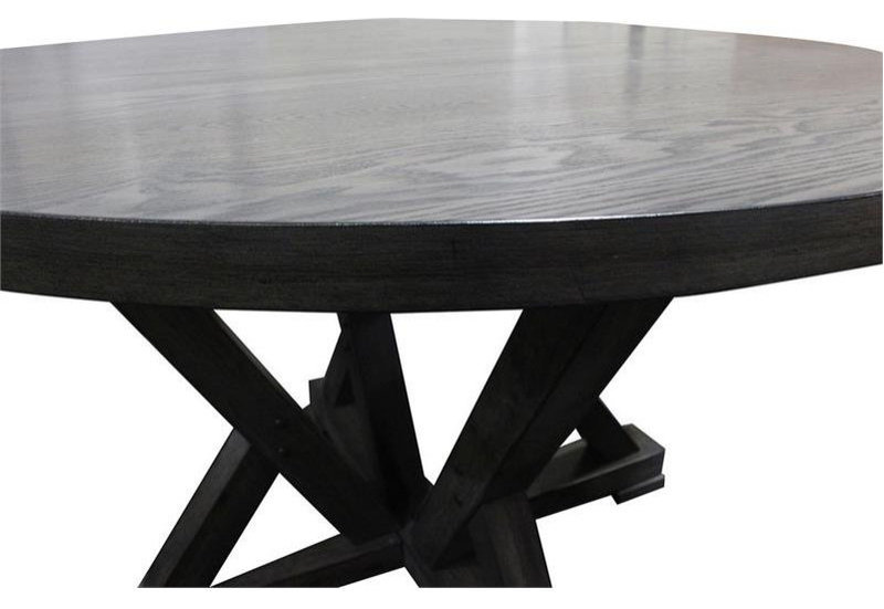 Best Master 5-Piece Solid Wood Round Dinette Set in Antique Rustic Gray ...