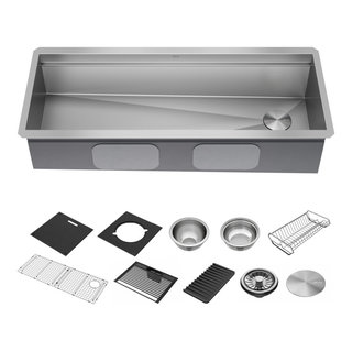 Delta 95BA131-45S Rivet 45” Workstation Kitchen Sink Undermount ...