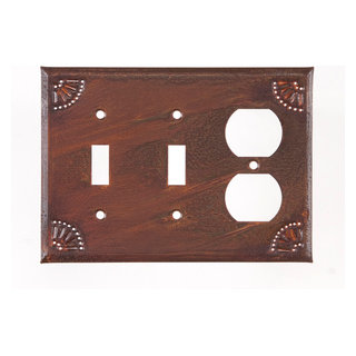 Double Switch and Outlet Cover with Chisel - Southwestern - Switch ...