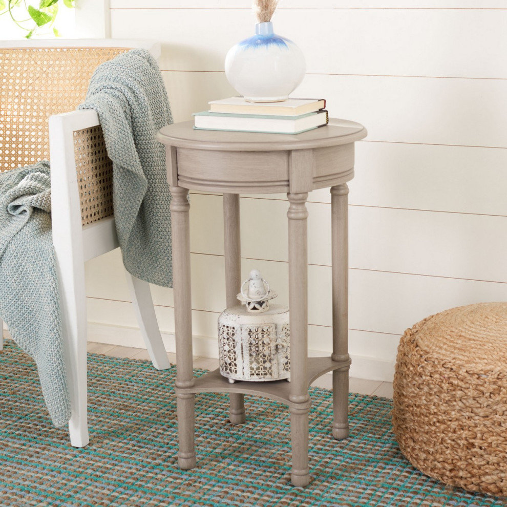 Ainsley Round Accent Table Greige - French Country - Side Tables And ...