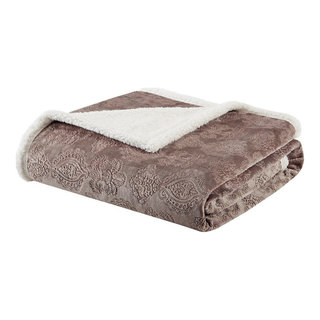 100% Polyester Embossed Micro Velour Oversized Textured Plush Throw ...