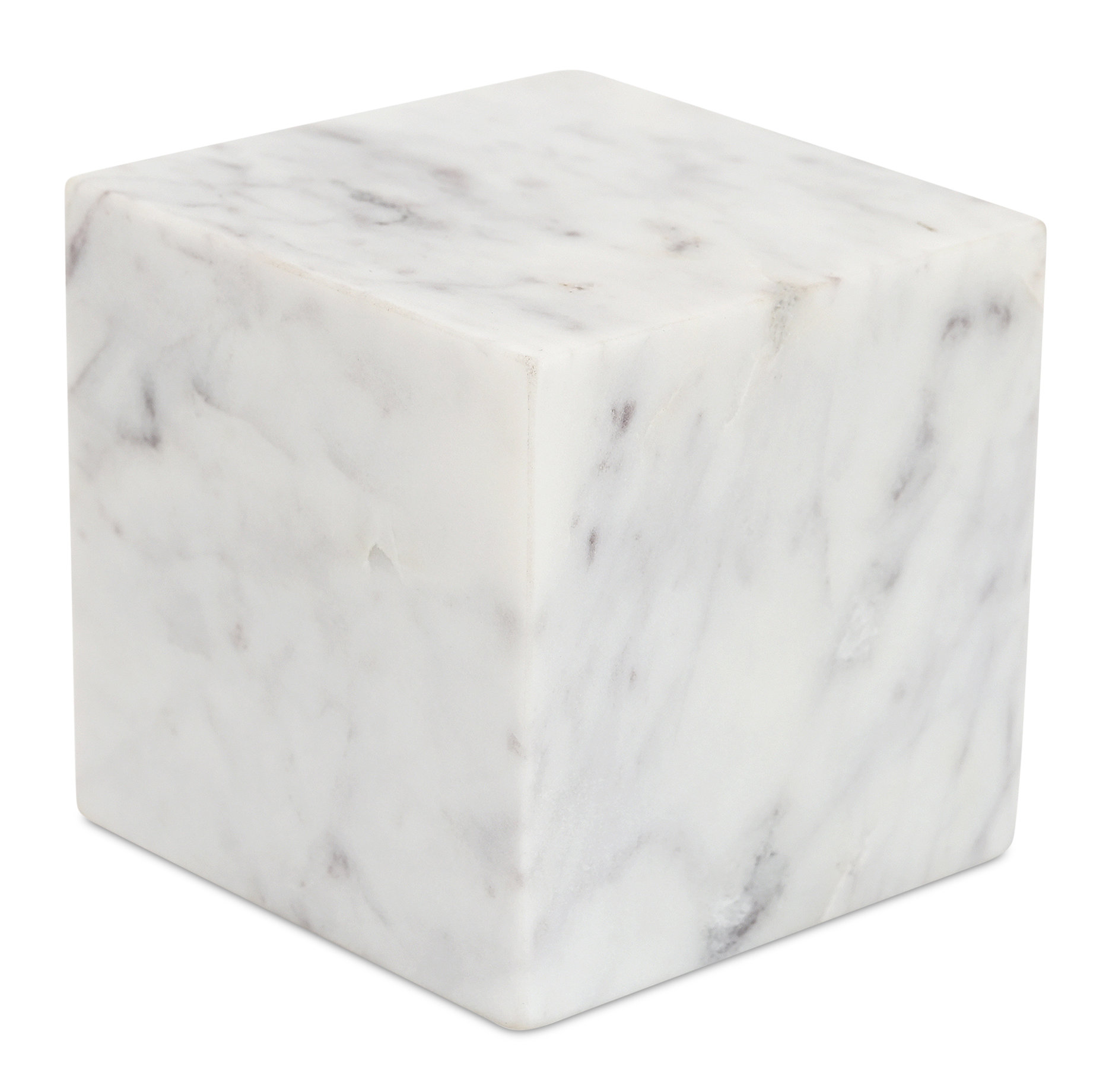 Cora Cube White Marble Tabletop Accent - Transitional - Decorative Objects And Figurines - by ...