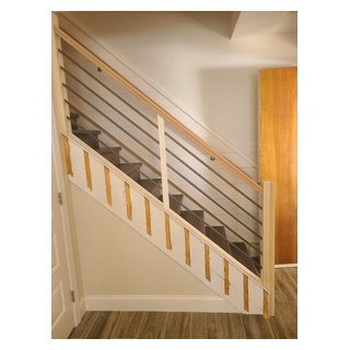 Contemporary Horizontal Ash Grey Railings - Contemporary - Staircase ...