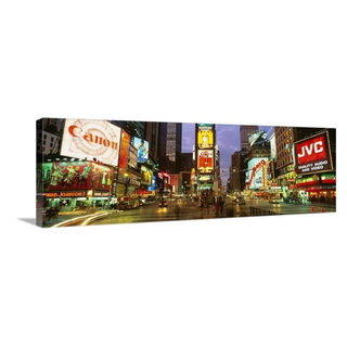 "Times Square New York NY" Canvas Art, 36"x12" - Contemporary - Prints ...