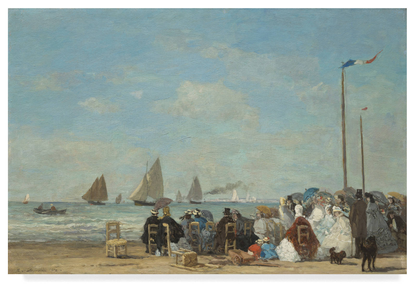 Eugene Louis Boudin 'Beach Scene At Trouville' Canvas Art, 47"x30 ...