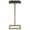Transitional 10" x 23" Metal Black Martini Table, 10-in W x 8-in D x 23 ...