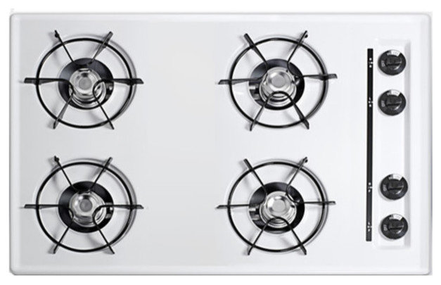 Summit WNL05P 30"W Gas Cooktop in White - Cooktops - by Buildcom | Houzz