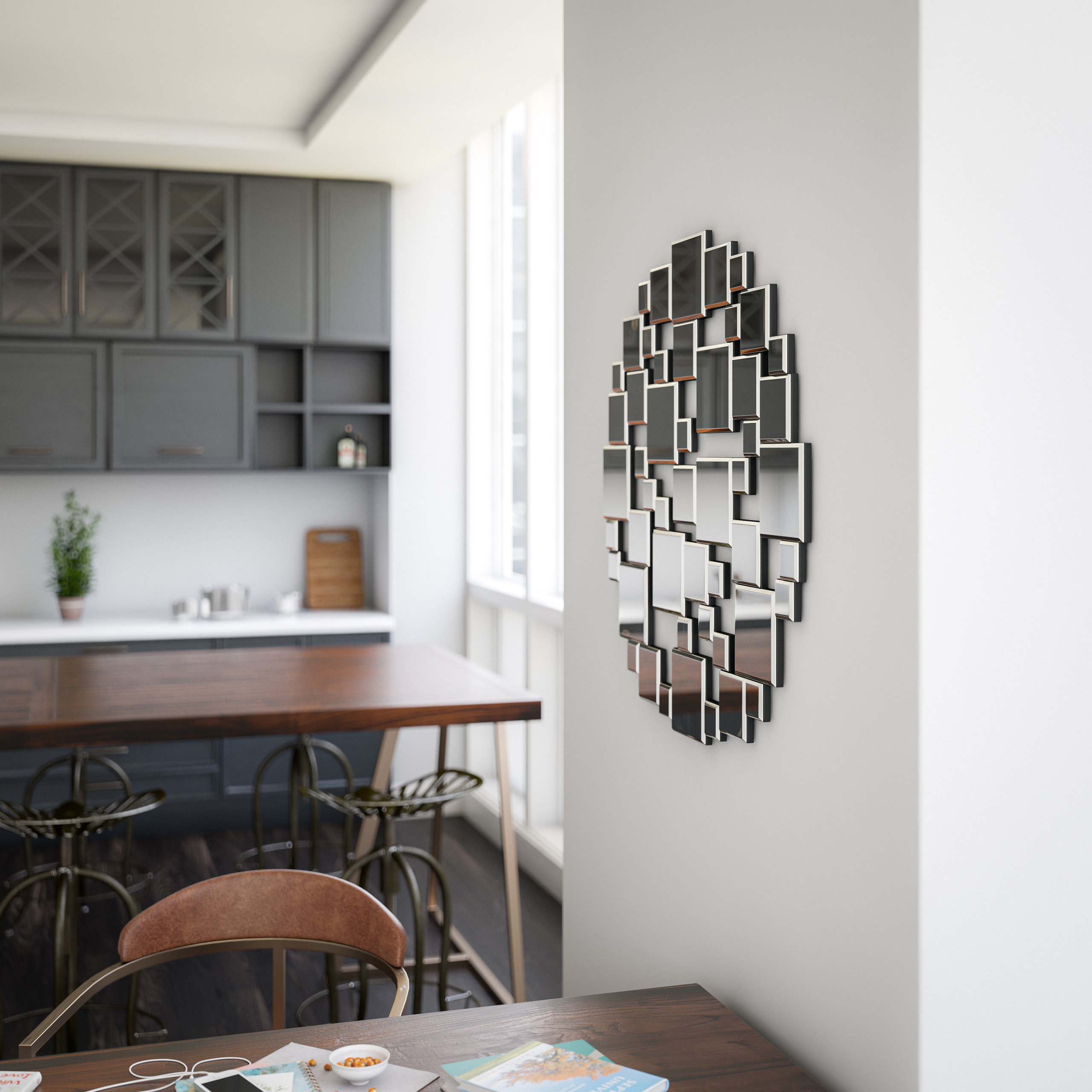 Galaxy Wall Mirror, Chromatic, Casual, 32" Height, 32" Width ...