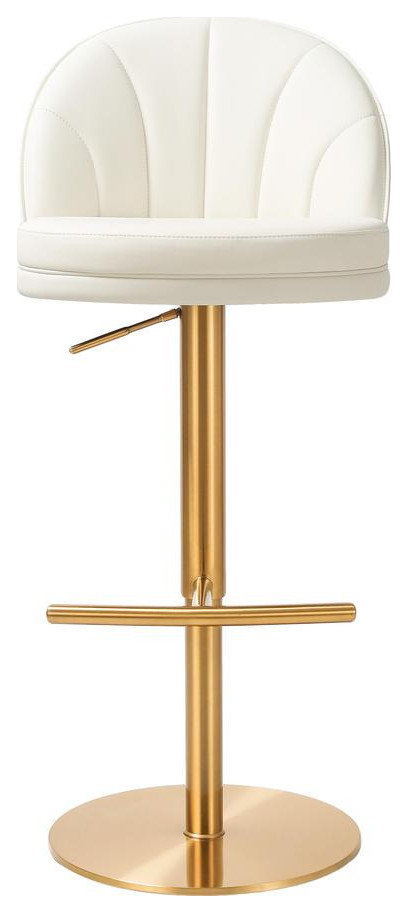 Venus Cream and Gold Adjustable Swivel Stool - Contemporary - Bar Stools And Counter Stools - by ...