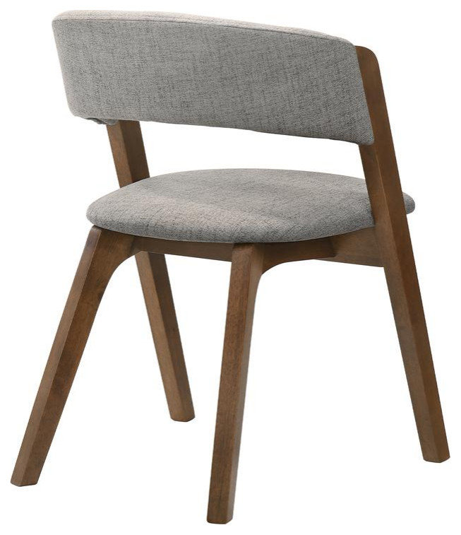 Rowan Mid-Century Modern Accent Dining Chair in Walnut Finish and Grey ...