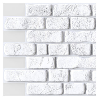 White Bricks 3D Wall Panels - Modern - Wall Panels - by Dundee Deco | Houzz
