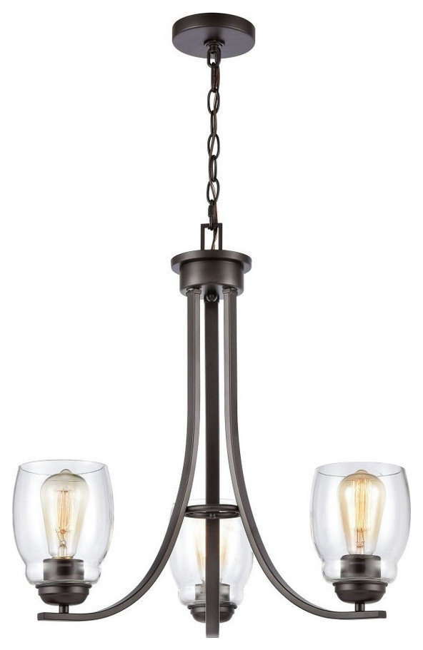 Transitional Three Light Chandelier-Oil Rubbed Bronze Finish ...