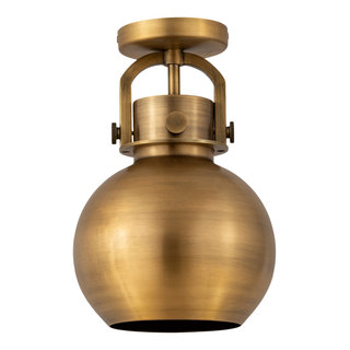 Newton Metal Sphere 1 Light 8" Flush Mount - Transitional - Flush-mount ...