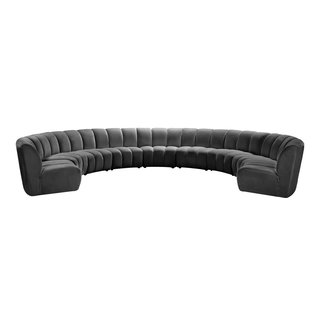 Infinity Channel Tufted Velvet Modular Chair, 9 Piece - Transitional ...