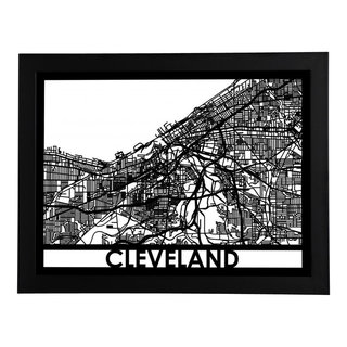 Cleveland Street Map - Contemporary - Prints And Posters - by Cut Maps ...