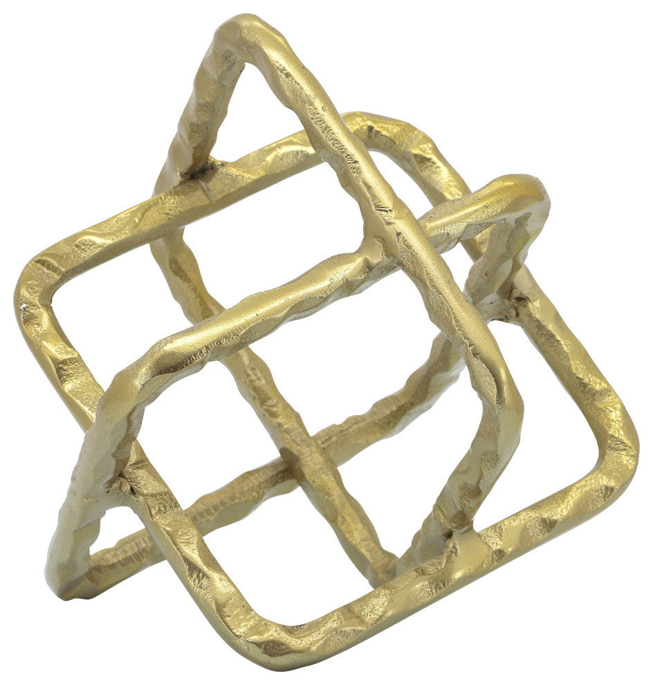 Metal 8" Square Orbs, Gold - Contemporary - Decorative Objects And ...