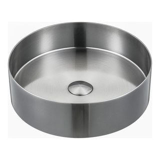 Stainless Steel Circular Vessel Bathroom Sink - Contemporary - Bathroom ...