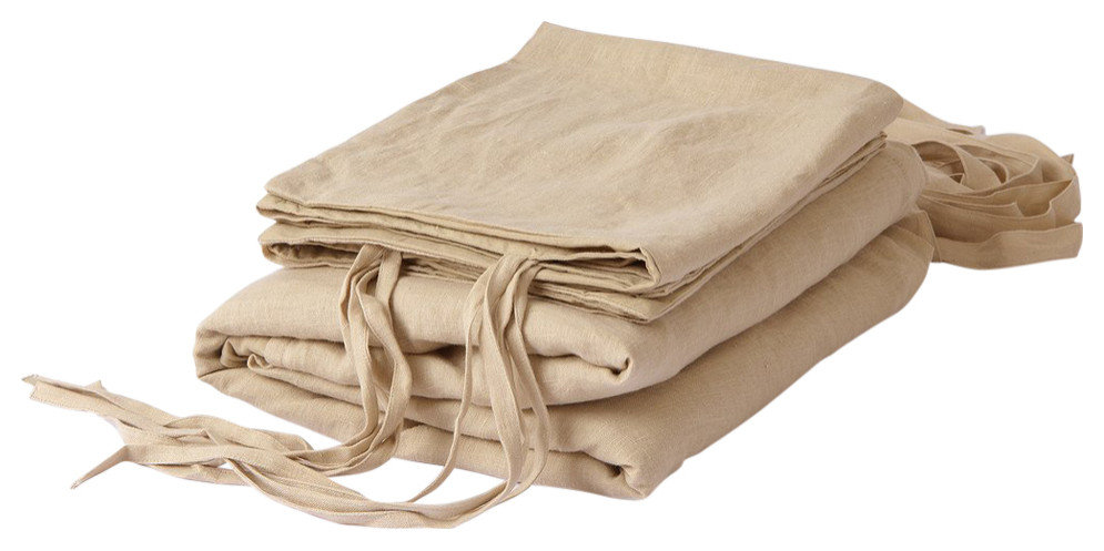 Linen Duvet Set with Tie Straps, King - Contemporary - Duvet Covers And ...