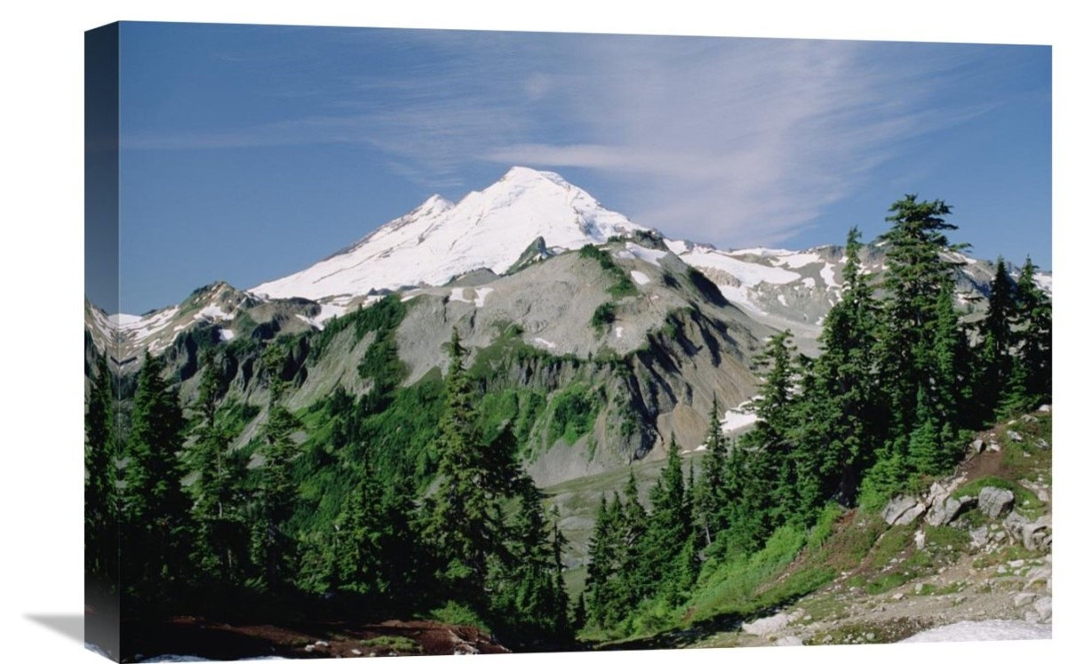 "Mt Baker, Cascade Mountains, Washington" Artwork, 24" x 16" - Rustic - Prints And Posters - by ...