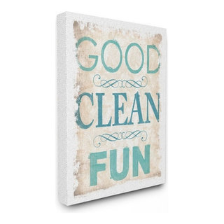 Blue and Tan Good Clean Fun Burlap Texture Typography, 16"x20 ...