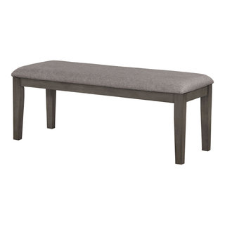 Benzara BM230043 Rectangular Fabric Bench With Wood Tapered legs ...