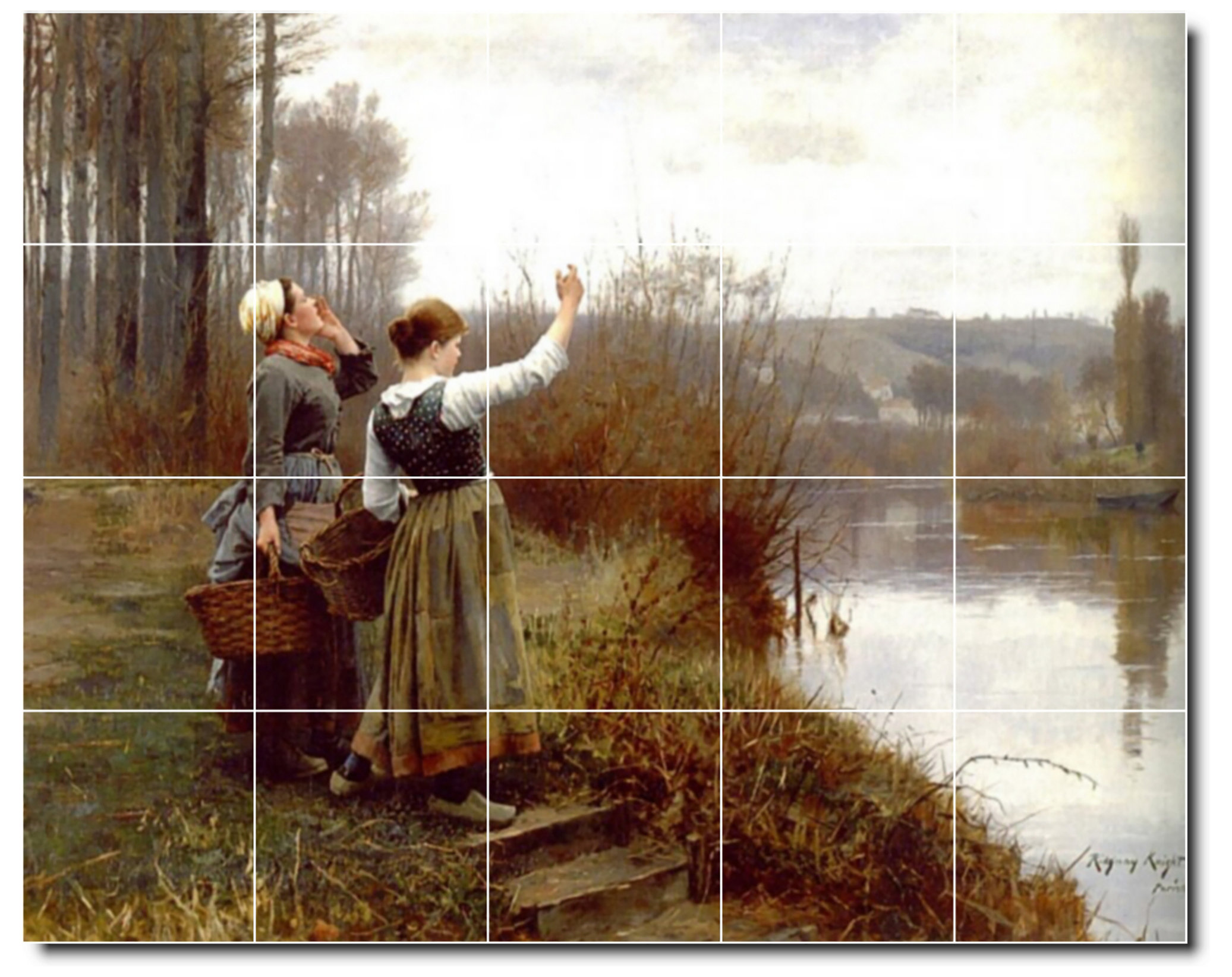 Daniel Ridgway Knight Country Painting Ceramic Tile Mural #119, 21.25 ...