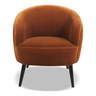 London Ruched Barrel Accent Chair - Midcentury - Armchairs And Accent ...