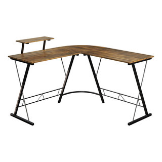 L Shaped Computer Desk, Monitor Stand Modern Industrial Style for Home ...