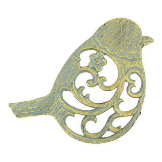Antique Seaworn Bronze Cast Iron Bird Trivet 8" - Mediterranean ...
