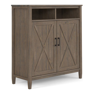 Ela SOLID WOOD Medium Storage Cabinet, Smoky Brown - Transitional ...