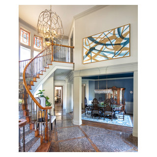 North Dallas Transitional Update - Transitional - Living Room - Dallas ...